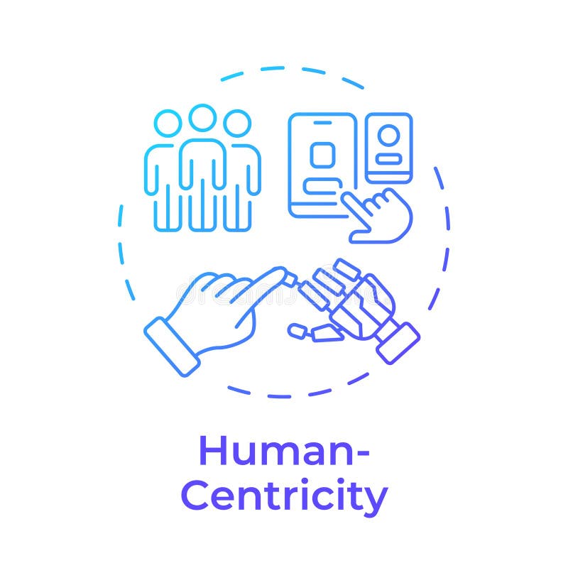 Human-centricity Blue Gradient Concept Icon Stock Vector - Illustration ...