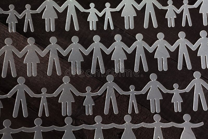 Group of Paper Chain People Stock Photo - Image of chain, diversity ...