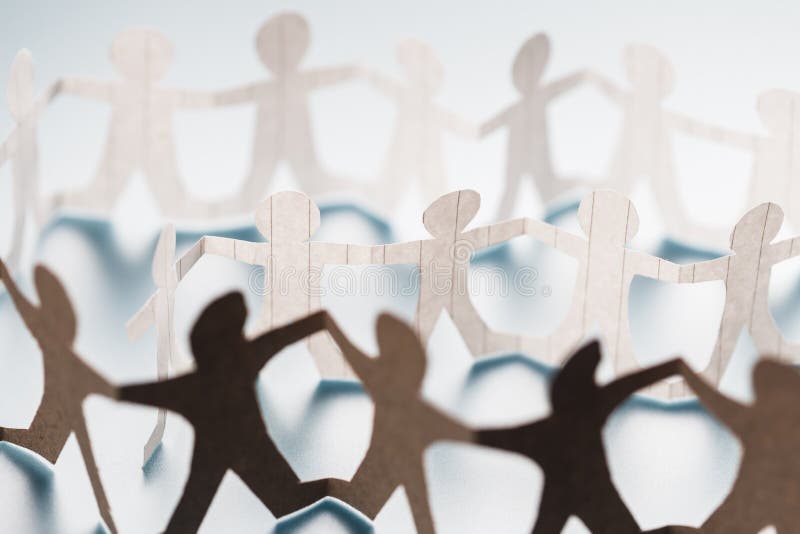 Crowd of paper people stock image. Image of joined, contact - 9802851