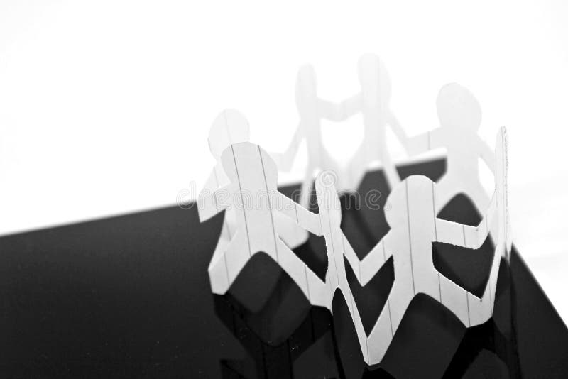 Human Chain Paper in Circle with Space for Text Stock Image - Image of ...