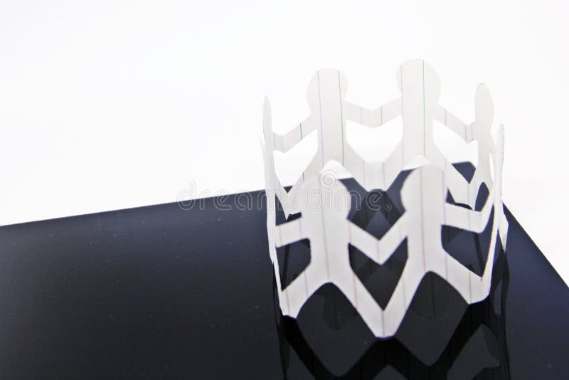 Human Chain Paper in Circle with Space for Text Stock Image - Image of ...