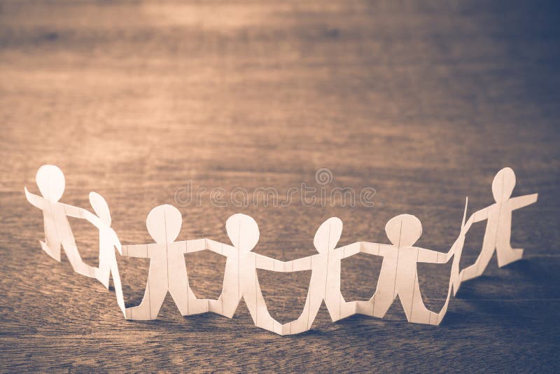 Chain of paper figures stock photo. Image of background - 7921432