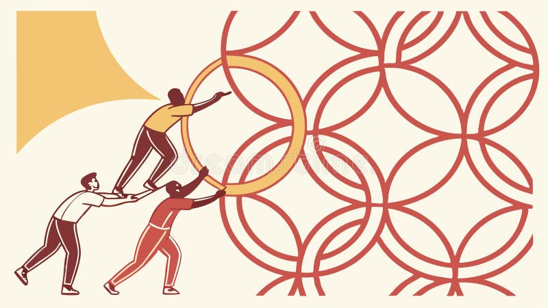 Human Chain Teamwork, Collaborative Support Illustration, Vector Design ...
