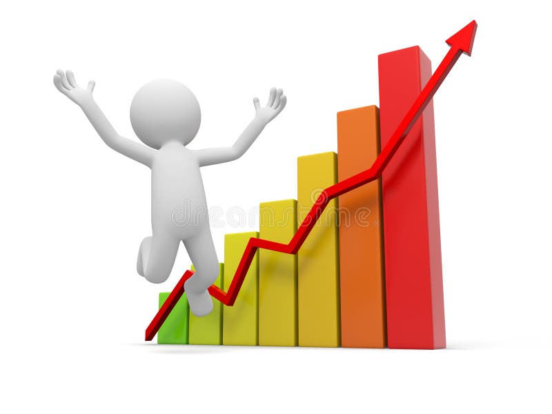 Human character and graph stock illustration. Illustration of bank ...