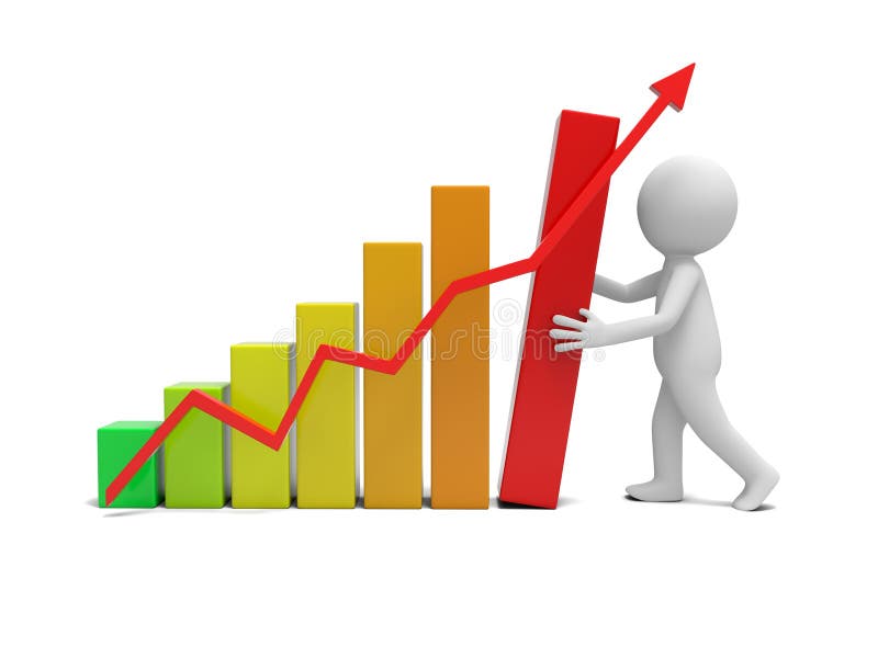 Human character and graph stock illustration. Illustration of bank ...