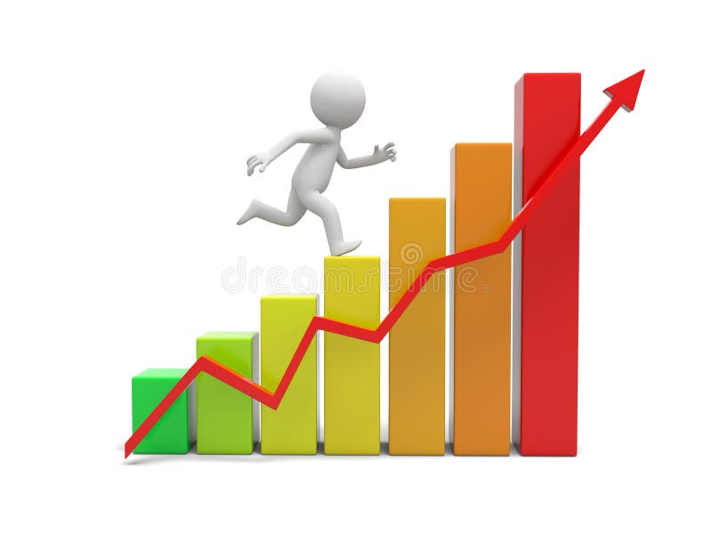 Human character and graph stock illustration. Illustration of bank ...