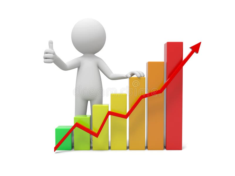 Human character and graph stock illustration. Illustration of bank ...