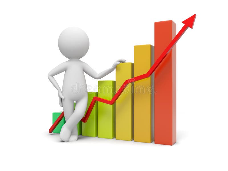 Human character and graph stock illustration. Illustration of graphic ...