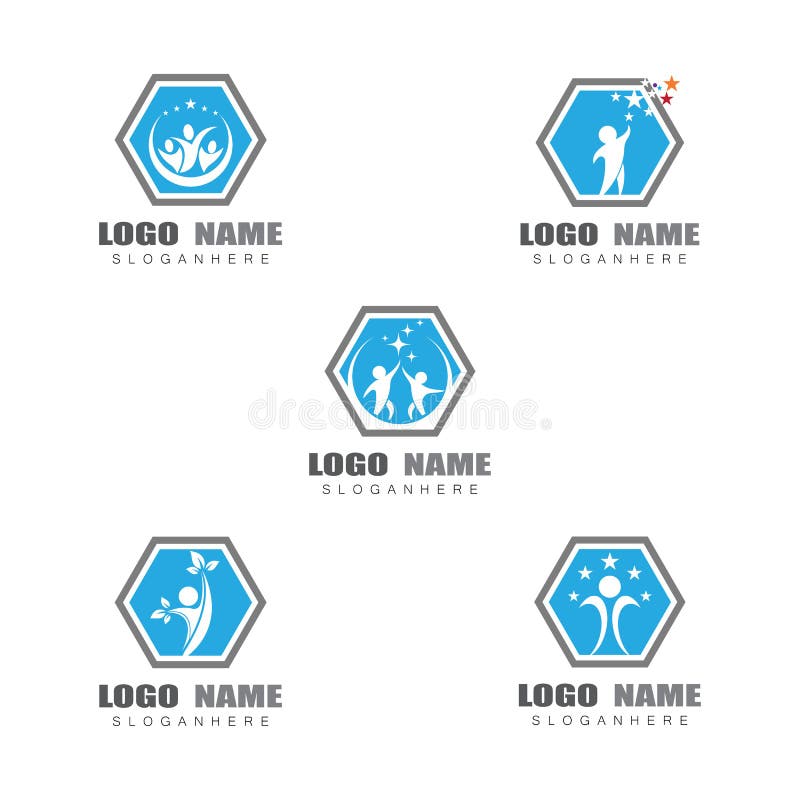 Human Character Logo Sign Illustration Vector Design Stock Vector ...