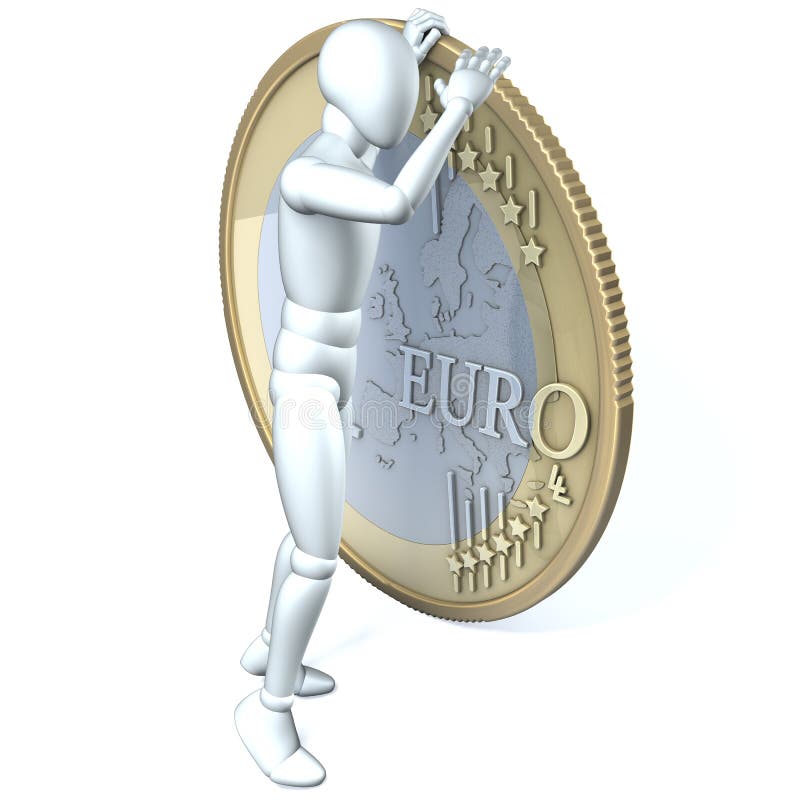 3d Human with Euro-parachute Stock Illustration - Illustration of euro ...