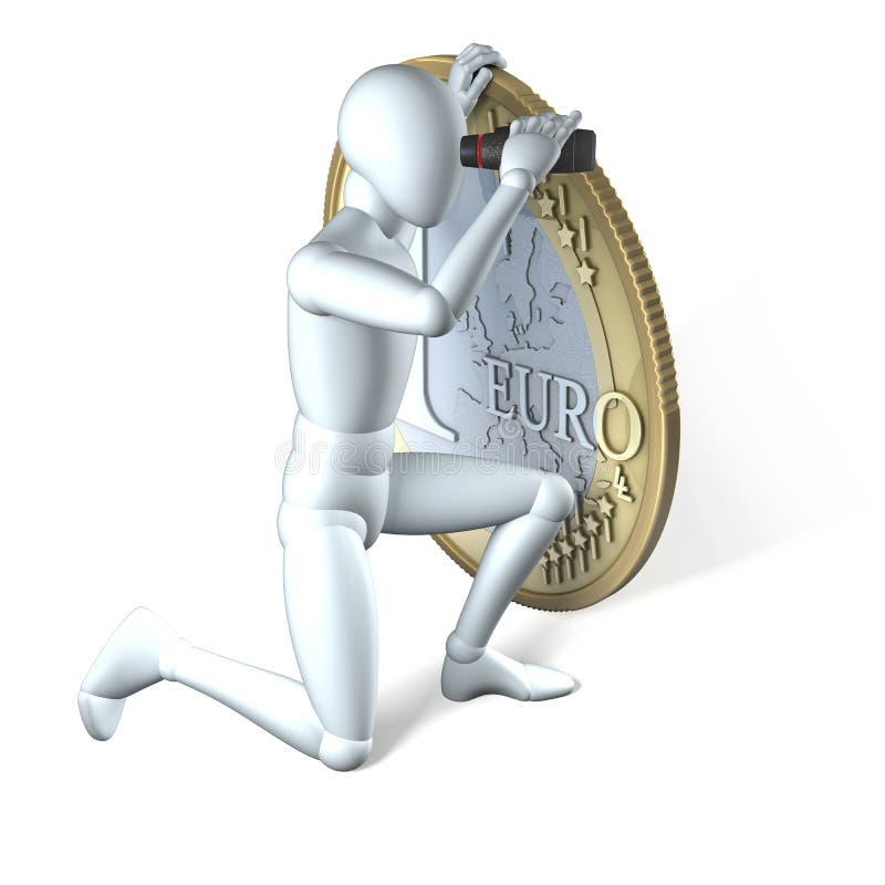 3d Human with Euro-parachute Stock Illustration - Illustration of euro ...