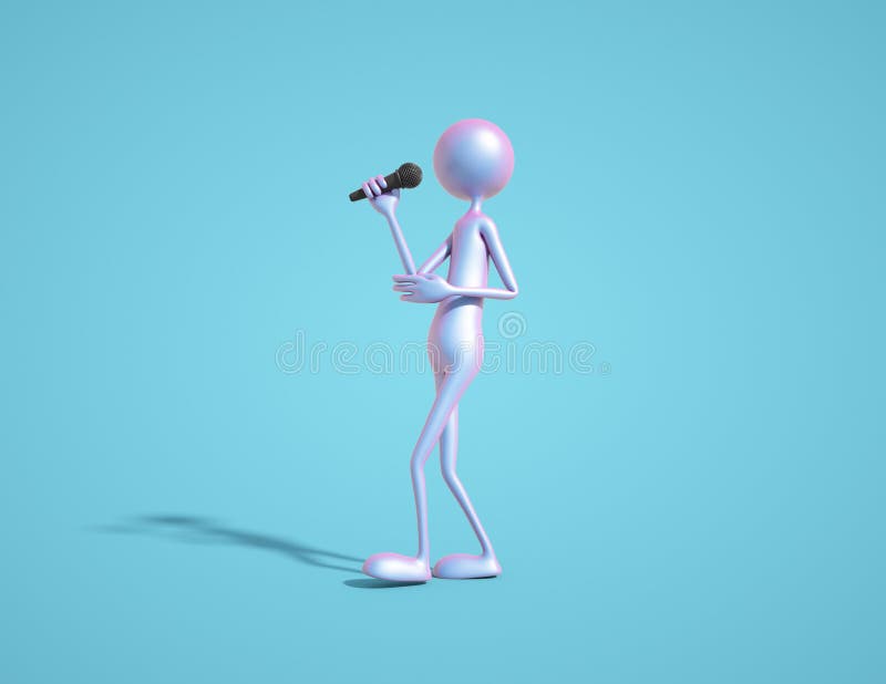 Human Character with Microphone, Singer Stock Illustration ...