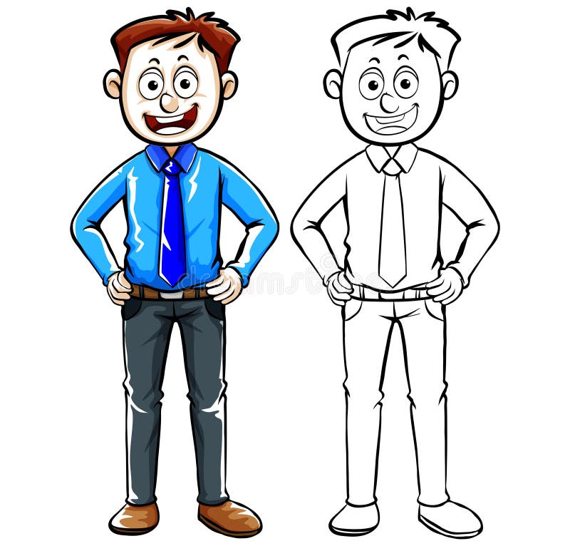 Human Character Outline for Businessman Stock Vector - Illustration of ...