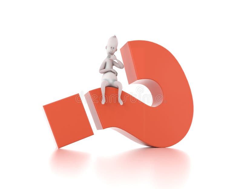 Human Character and a Red Question Mark Stock Illustration ...
