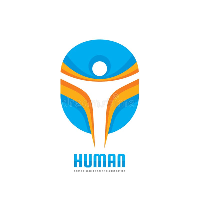 Human Character - Vector Logo Template Concept Illustration. Abstract ...