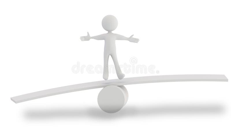 Human Character White Balance Empty Space for Your Text - 3d Rendering ...