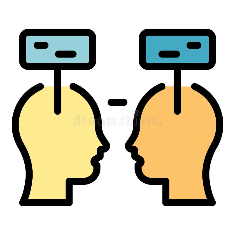 Human Chat Icon Color Outline Vector Stock Vector - Illustration of ...