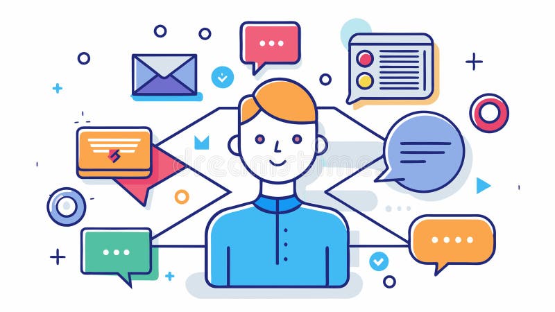 Human and Chat Messages Icon Form Lines, Triangles and Particle Style ...