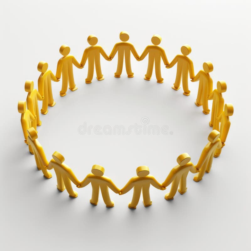 Human Circle of Unity stock illustration. Illustration of collaboration ...