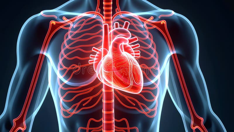 Human Circulatory System with Beating Heart in Medical Animation Stock ...