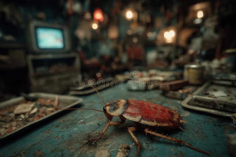 Human Cockroach Found in a Dark and Dirty Environment Surrounded by ...