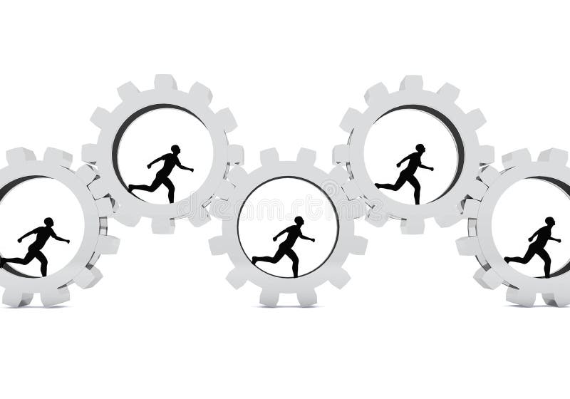 Human cogs stock illustration. Illustration of silhouette - 34998338