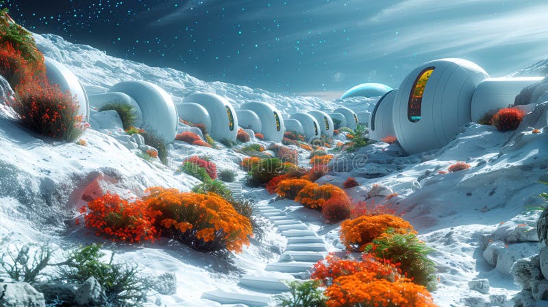 Human Colony on Unknown Planet, Surreal Mystical Fantasy Artwork Stock ...