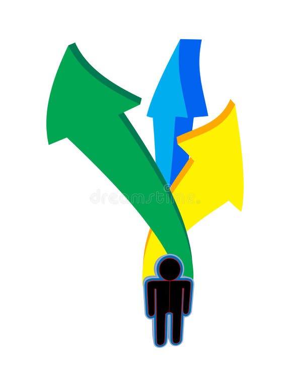 Human with colorful arrows stock vector. Illustration of options - 39788459