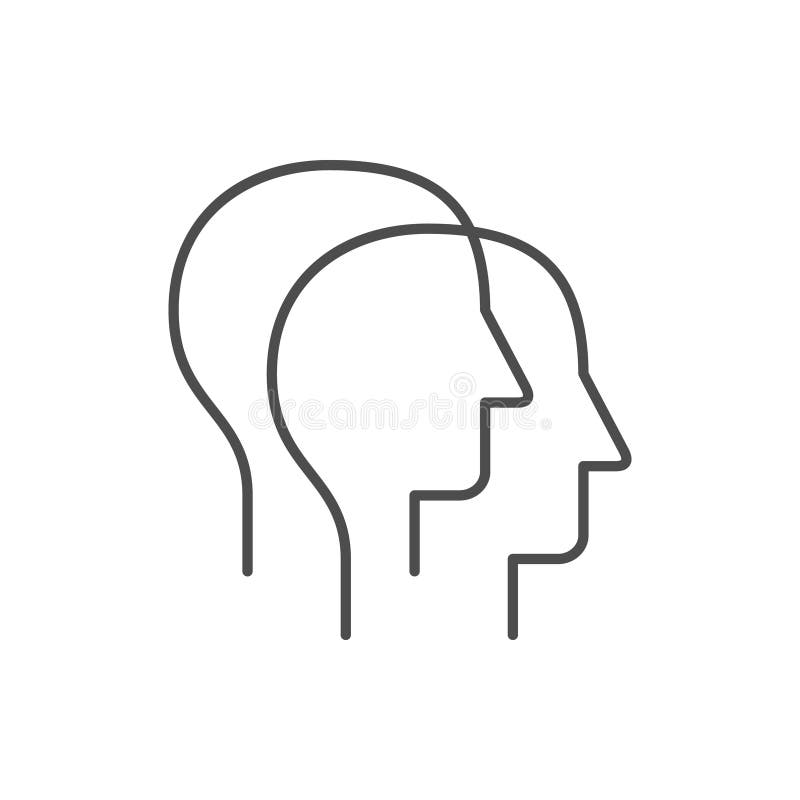 Human Communication Line Outline Icon Stock Vector - Illustration of ...