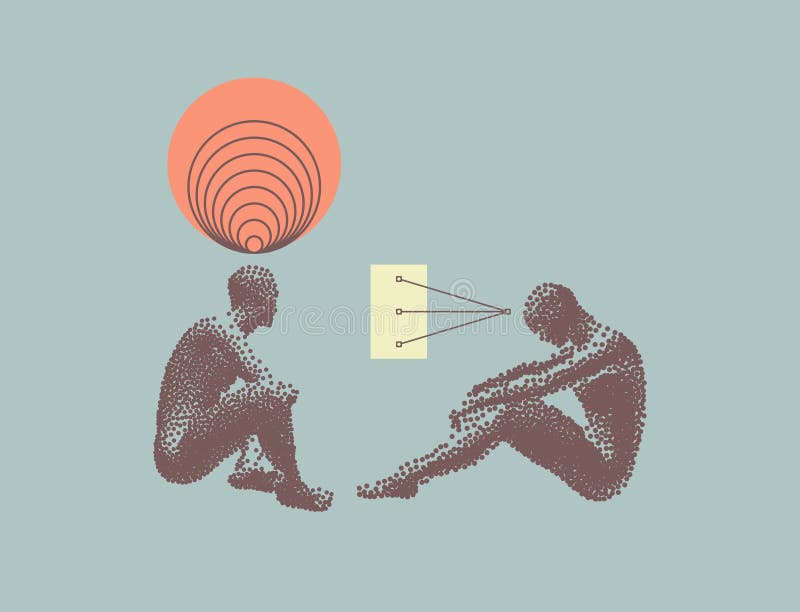 Human Communication. Two Men Sitting Across from Each Other on the ...