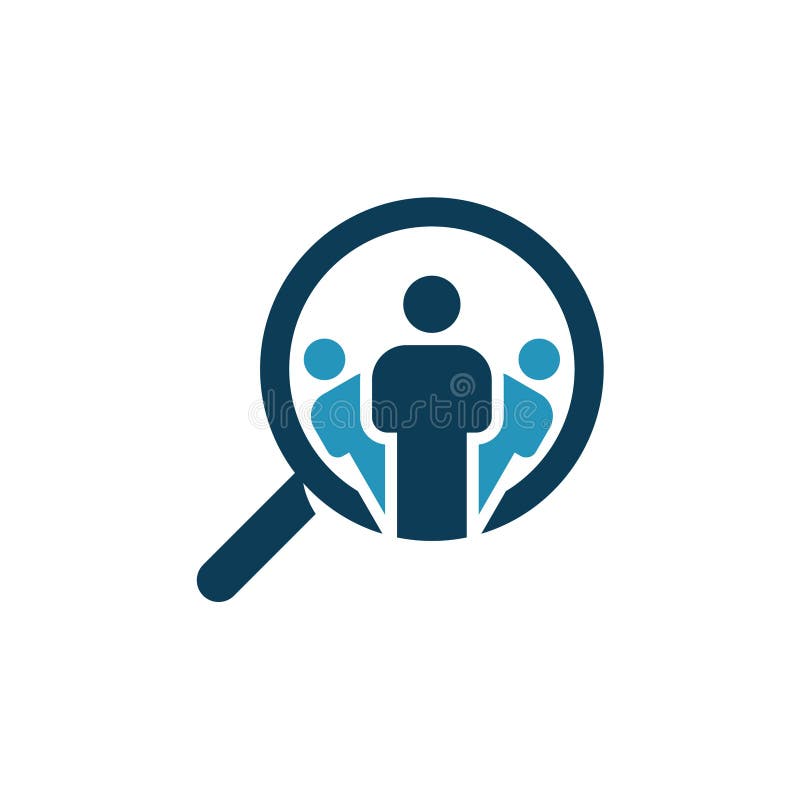 Human Magnifying Glass Logo Design Stock Illustration - Illustration of ...