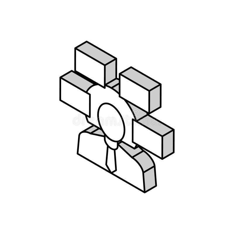 Human Comprehends Tasks Isometric Icon Vector Illustration Stock Vector ...