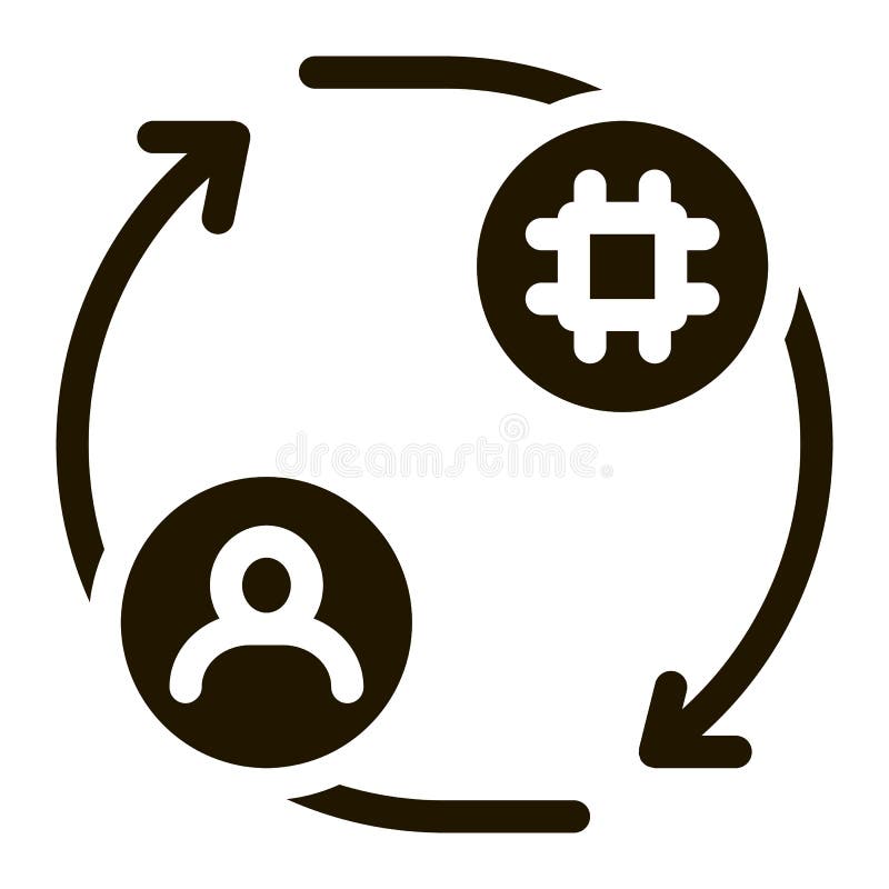 Human and Computer Car Control Icon Vector Glyph Illustration Stock ...