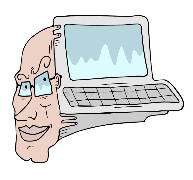 Human computer stock vector. Illustration of technology - 58995818