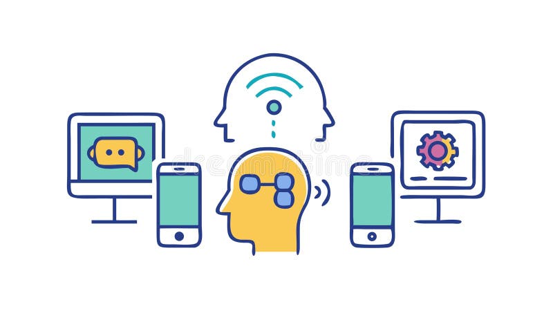 Human-Computer Interaction for AI and UX Design, Vector Design Generative AI Stock Vector ...