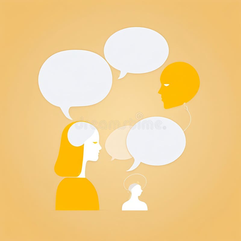 Human Connection and Communication with Speech Bubbles Illustration ...