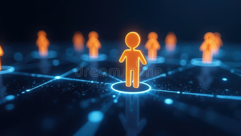 Human Connection Concept in a Digital Network Stock Illustration ...