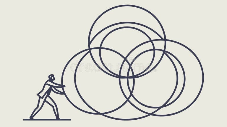 Human Connection: Three Interlocking Rings Figures, Vector Design ...