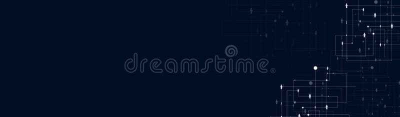 Human Connections on the Dark Blue Background Stock Illustration ...