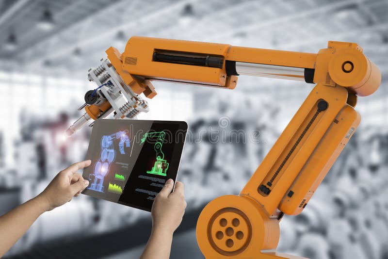 Human Control 3d Rendering Robot Stock Illustration - Illustration of ...