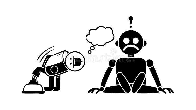 Human Control Over Robot, Automation and AI Management, Vector Design ...