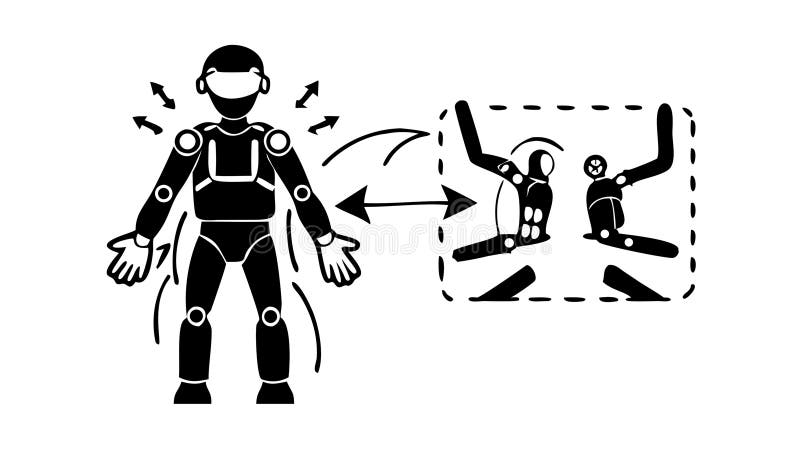 Human Controlling a Robot, Remote Operation, Vector Design Generative ...