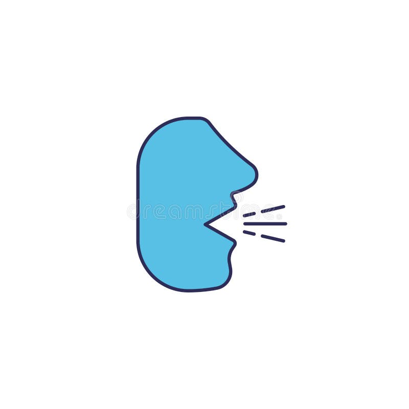 Human Cough Vector Icon Symbol Sick Isolated on White Background Stock ...