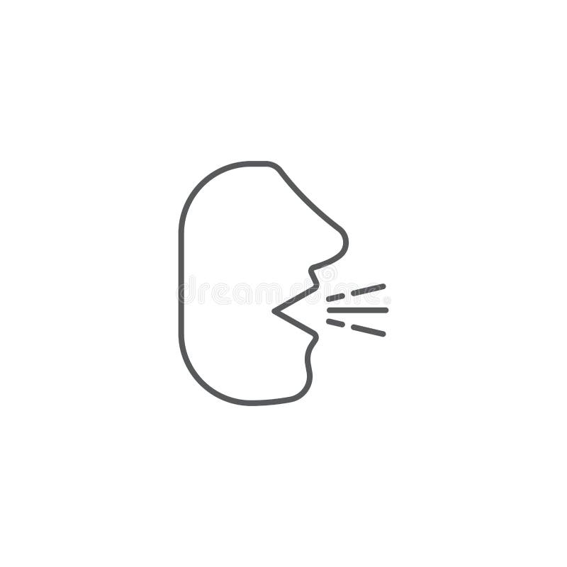 Human Cough Vector Icon Symbol Sick Isolated on White Background Stock ...