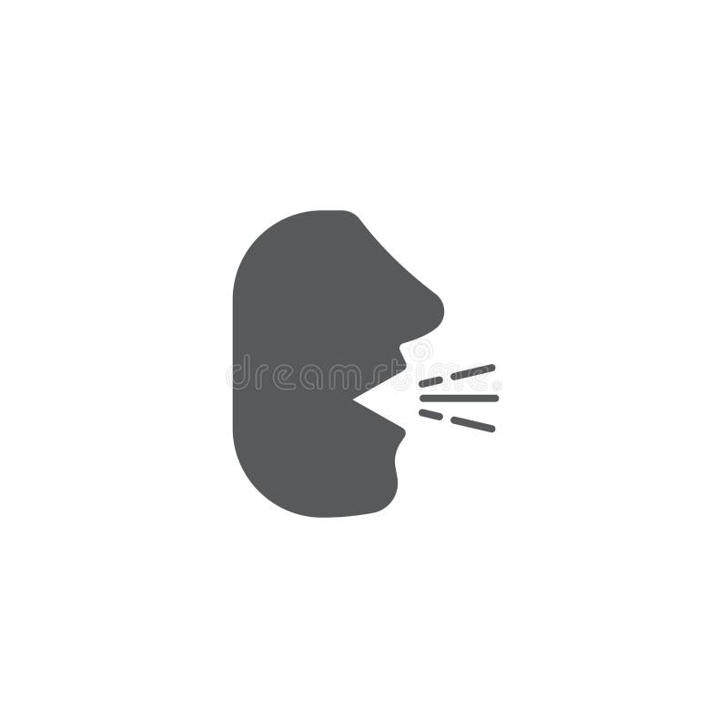 Human Cough Vector Icon Symbol Sick Isolated on White Background Stock ...