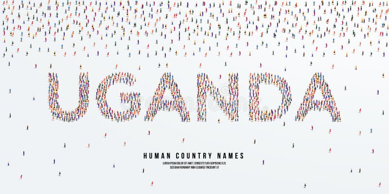 Human Country Name Uganda. Large Group of People Form To Create Country ... Human Country Name Uganda. Large Group of People Form To Create Country ...