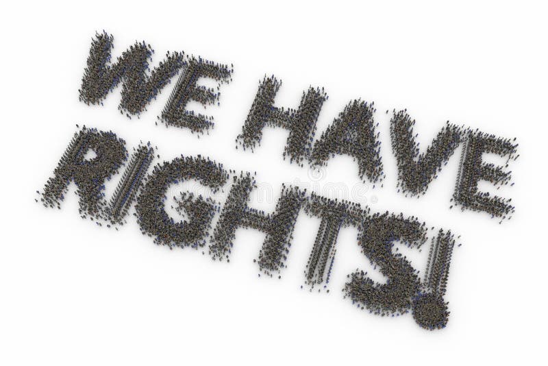 Human Crowd Forming we HAVE RIGHTS Stock Illustration - Illustration of ...