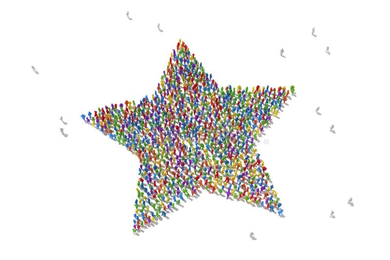 Human Crowd Forming a Star Symbol Stock Illustration - Illustration of ...