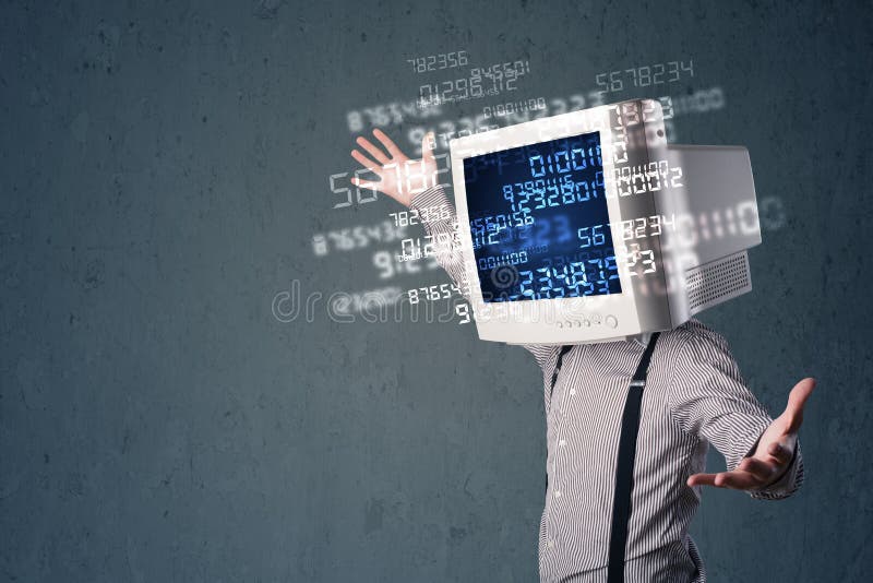 Human Cyber Monitor Pc Calculating Computer Data Concept Stock Image ...