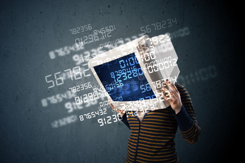 Human Cyber Monitor Pc Calculating Computer Data Concept Stock Image ...